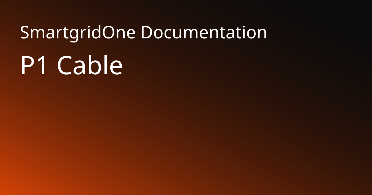 P1 Cable | SmartgridOne Documentation