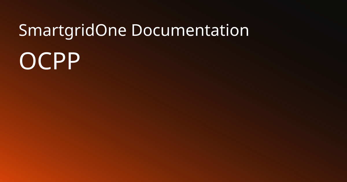 OCPP | SmartgridOne Documentation