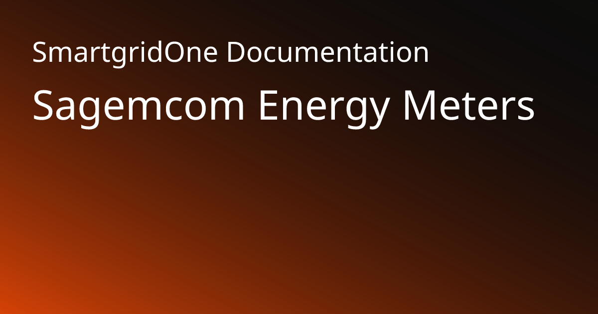 Sagemcom | SmartgridOne Documentation