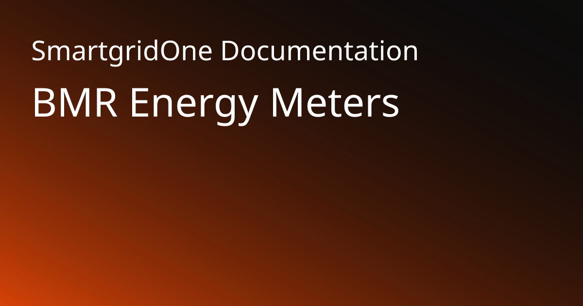 BMR | SmartgridOne Documentation