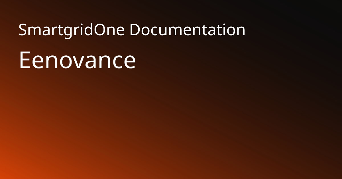 Eenovance | SmartgridOne Documentation